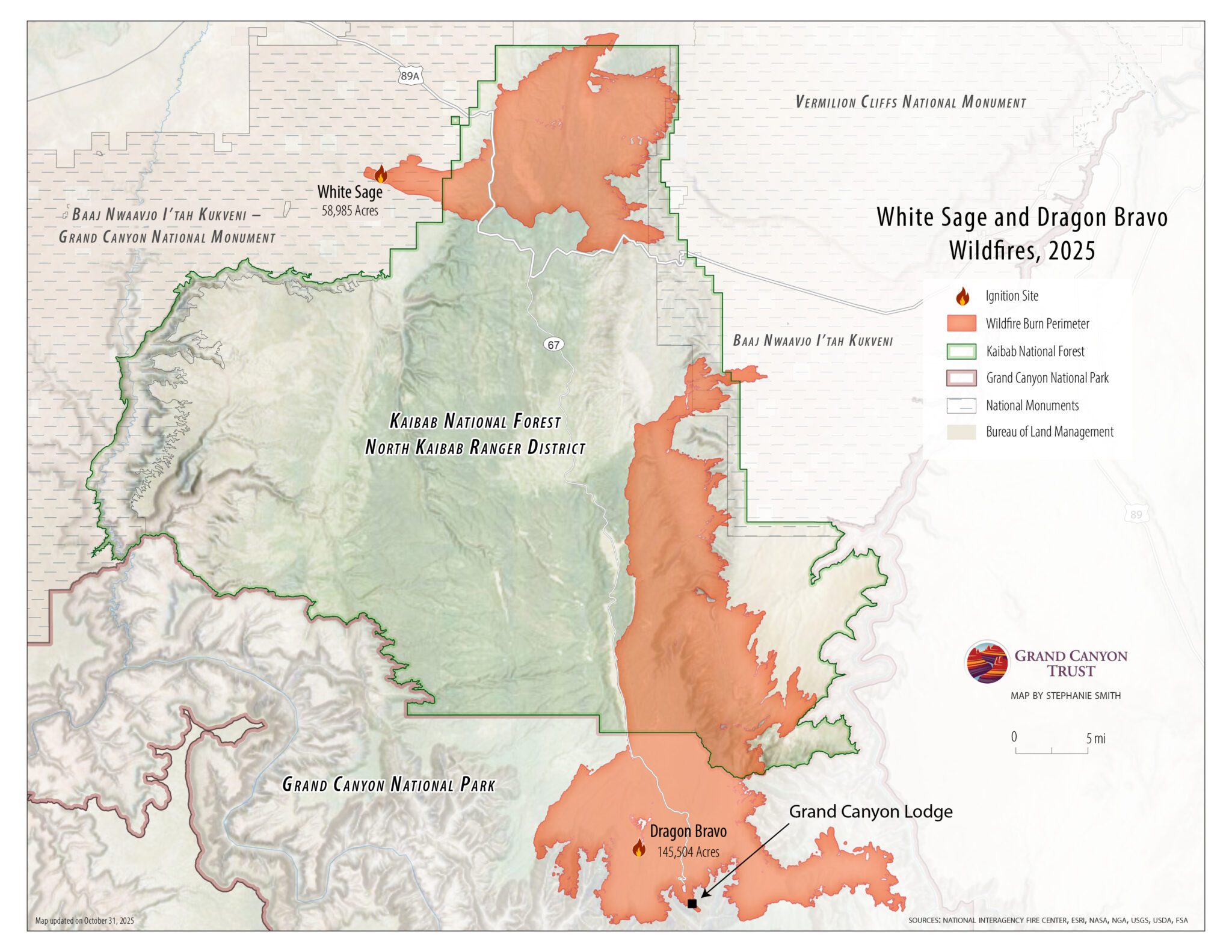 2025 Grand Canyon North Rim Fires Map | Grand Canyon Trust